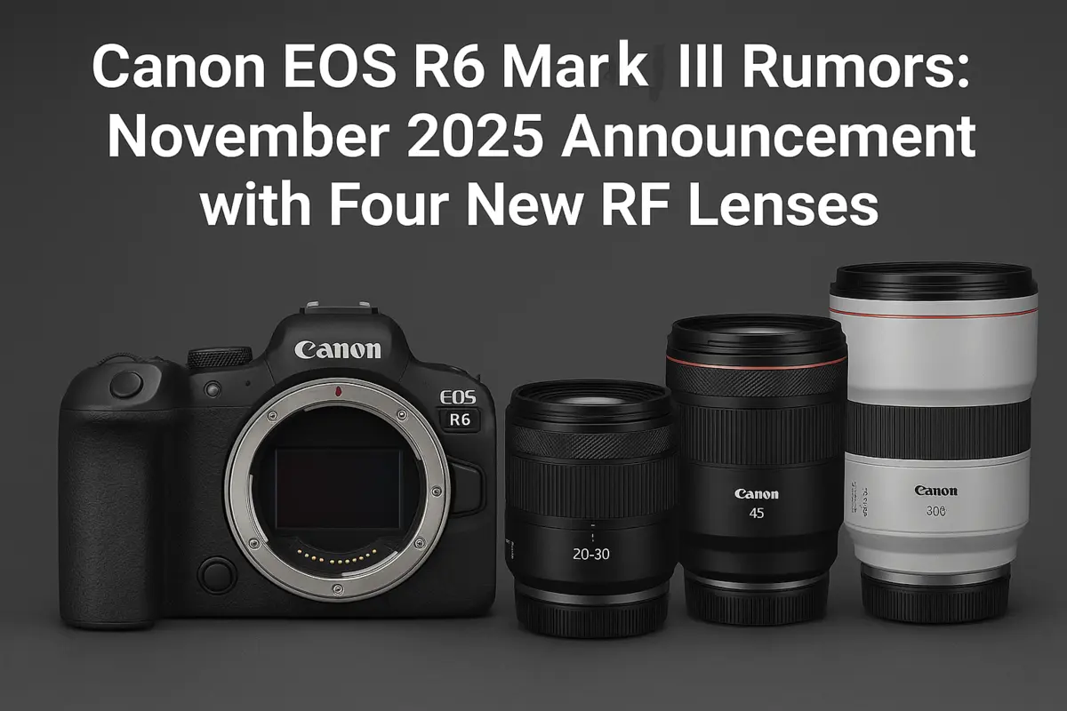 Canon EOS R6 Mark III Rumors: November 2025 Announcement w/ Four RF Lenses - Daily Camera News